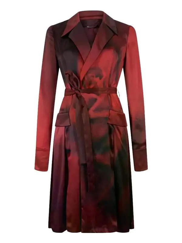 Alberta Ferretti Ombre Print Silk Jacket - Red