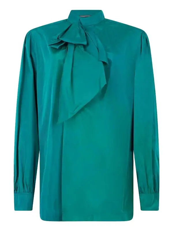 Alberta Ferretti Long Sleeve Draped Blouse - Green