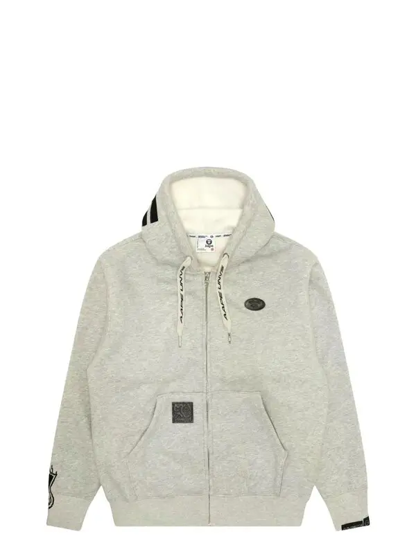 AAPE BY *A BATHING APE Moonface Logo-patch Hoodie - Grey