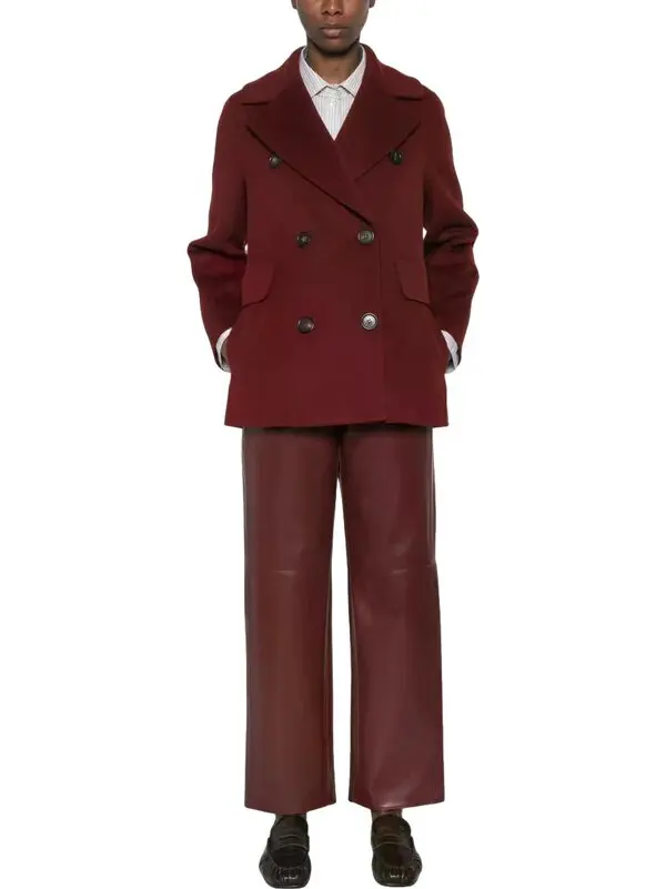 Max Mara Double-breasted Virgin-wool Coat - Red
