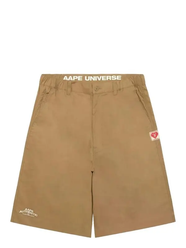 AAPE BY *A BATHING APE Embroidered Logo Shorts - Neutrals