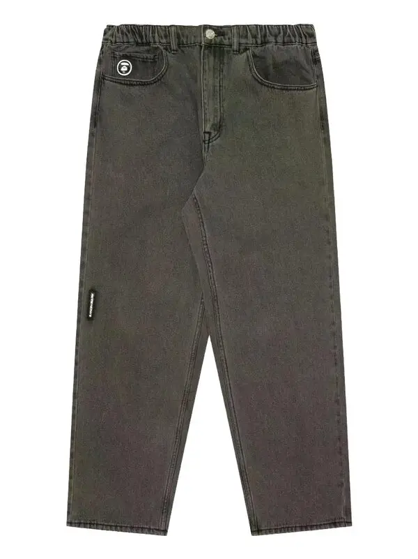 AAPE BY *A BATHING APE Relaxed Fit Jeans With Logo Detail - Grey