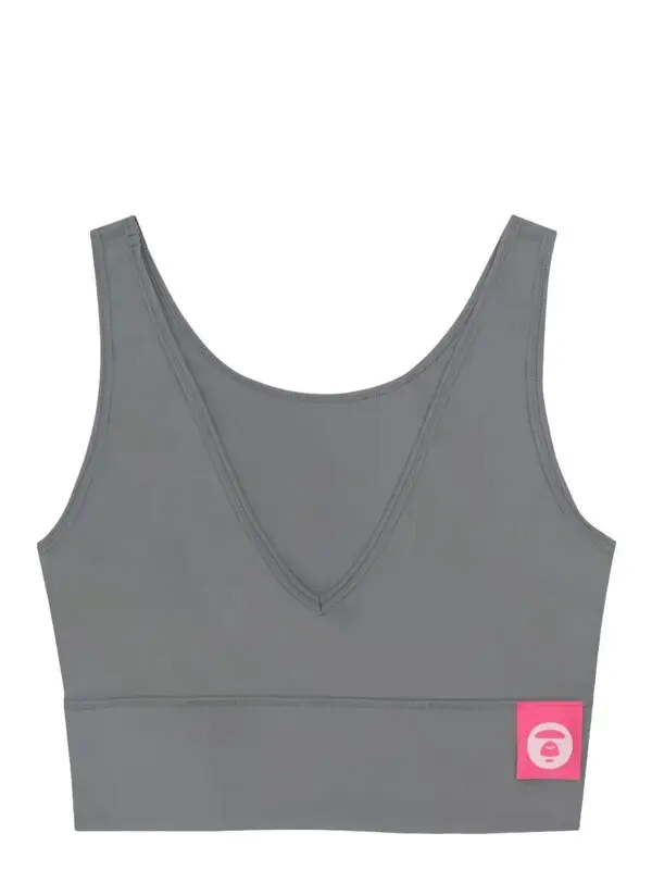 AAPE BY *A BATHING APE Cropped Tank Top With Moonface Patch - Grey