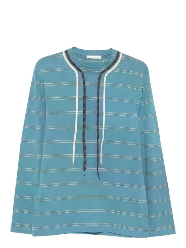 CRAIG GREEN Trek Lace Stripe-print T-shirt - Blue