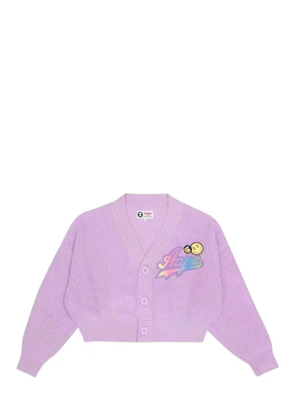 AAPE BY *A BATHING APE Logo-patch Cropped Cardigan - Purple