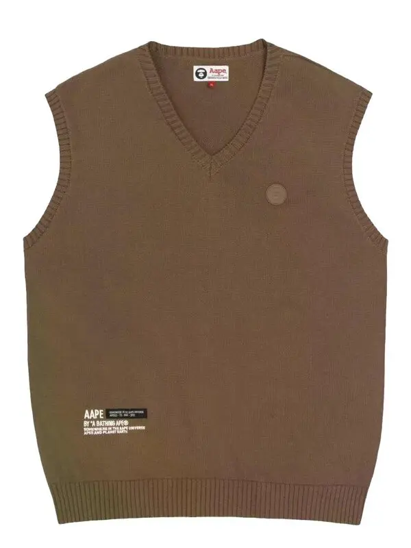 AAPE BY *A BATHING APE Moonface Logo Patch Vest - Neutrals