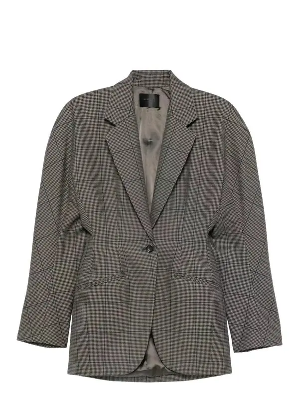 MUGLER Houndstooth Pattern Blazer - Grey