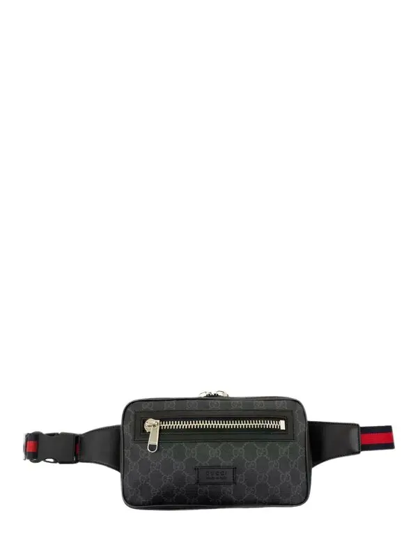 Gucci Gg Supreme Web Night Courier Belt Bag - Black