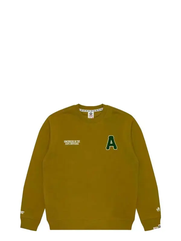 AAPE BY *A BATHING APE Logo Print Crew Neck Sweatshirt - Green
