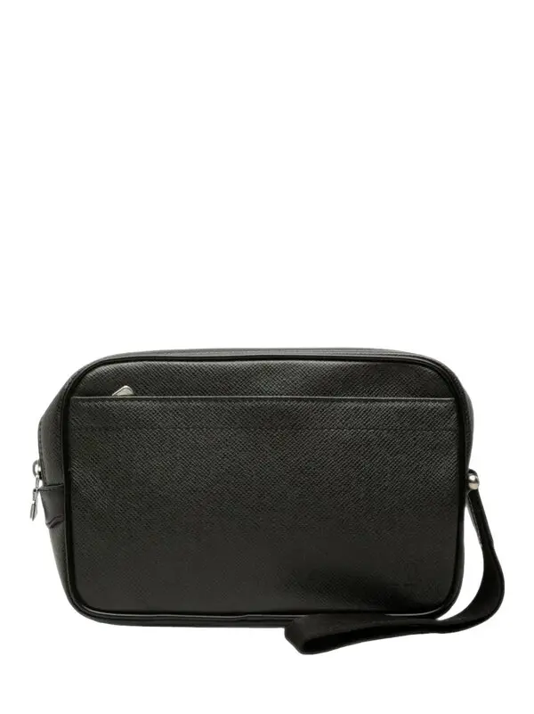 LOUIS VUITTON 2004 Taiga Leather Pochette Kaluga Clutch Bag - Black