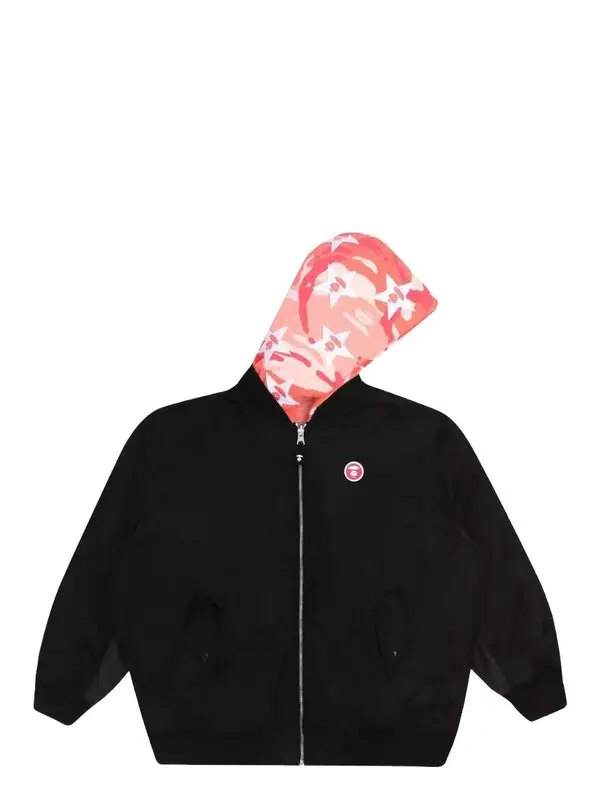 AAPE BY *A BATHING APE Reversible Hooded Bomber Jacket - Black