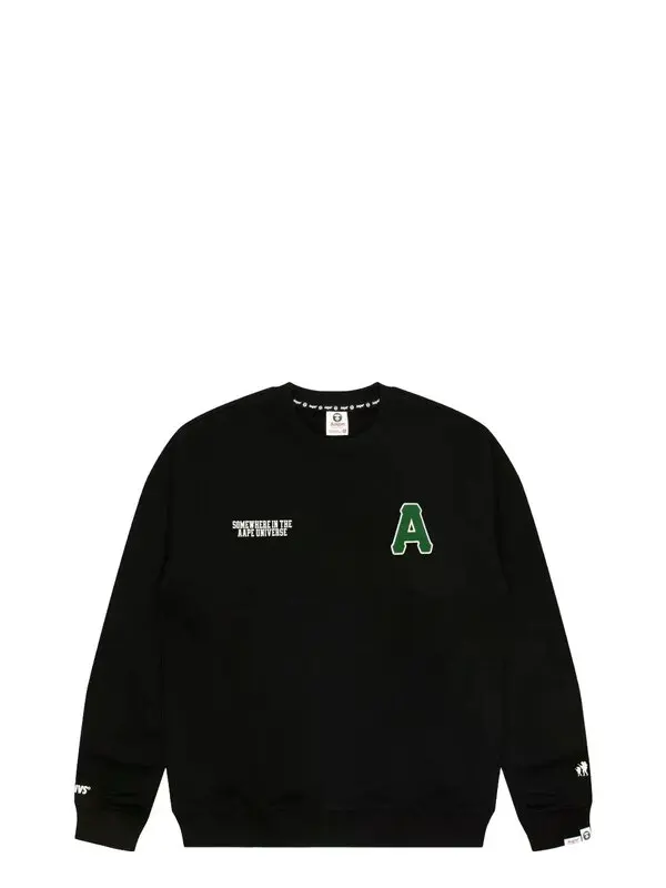 AAPE BY *A BATHING APE Crew Neck Sweatshirt With Camouflage Print - Black