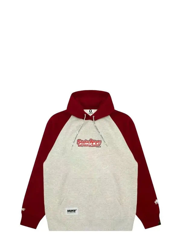 AAPE BY *A BATHING APE Happy Holidays Graphic-print Hoodie - Grey