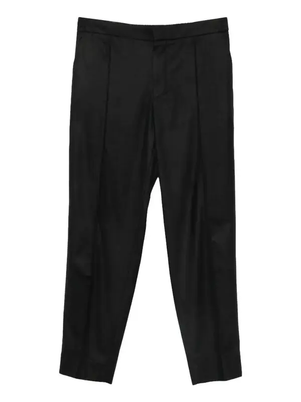 Zegna Pressed Crease Elasticated Waist Trousers - Black