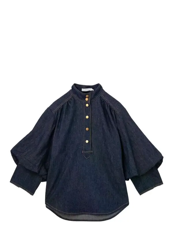 Zimmermann Billow Denim Blouse - Blue