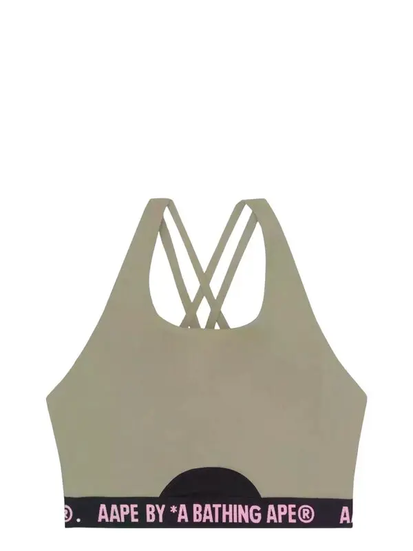 AAPE BY *A BATHING APE Moonface Logo-hem Bra Top - Purple