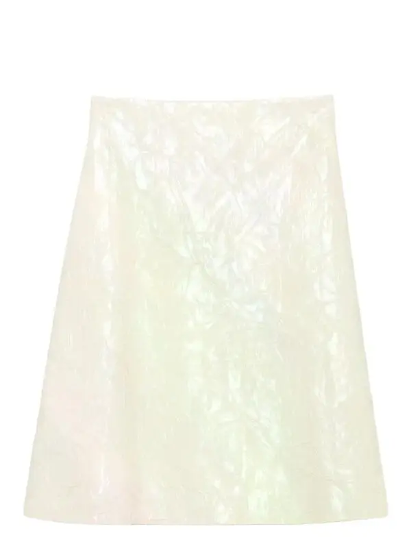 A.W.A.K.E. Mode Crinkled-effect A-line Mini Skirt - Neutrals