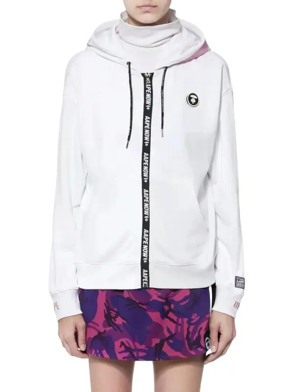 AAPE BY *A BATHING APE Logo-print Zip-up Hoodie - White