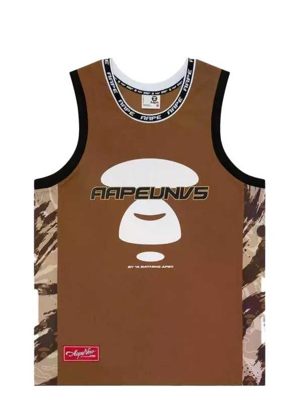 AAPE BY *A BATHING APE Moonface Camouflage-panel Tank Top - Brown