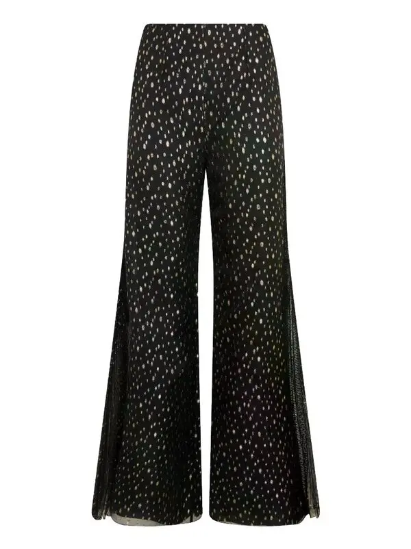Alberta Ferretti Polka-dot Pleated Wide-leg Palazzo Pants - Black
