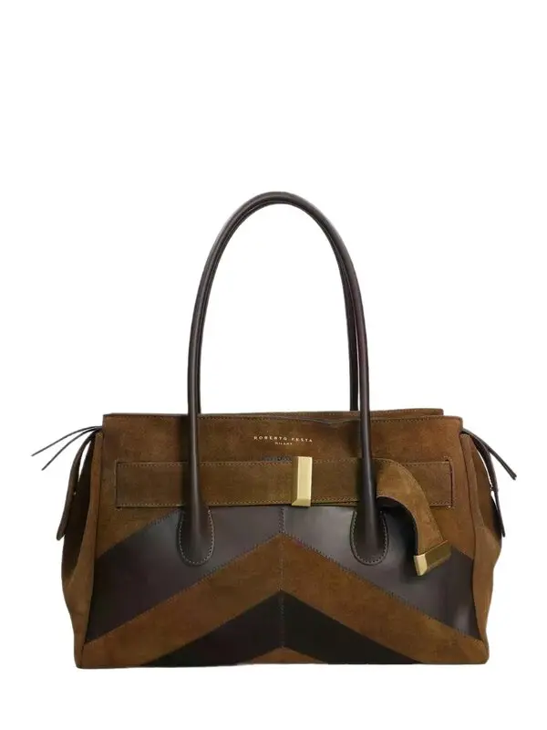 Roberto Festa Esmeria Chevron Patchwork Tote Bag - Brown