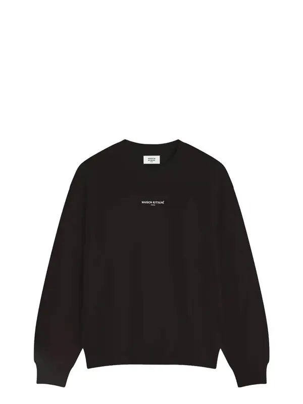 Maison Kitsuné Logo-print Cotton Sweatshirt - Black