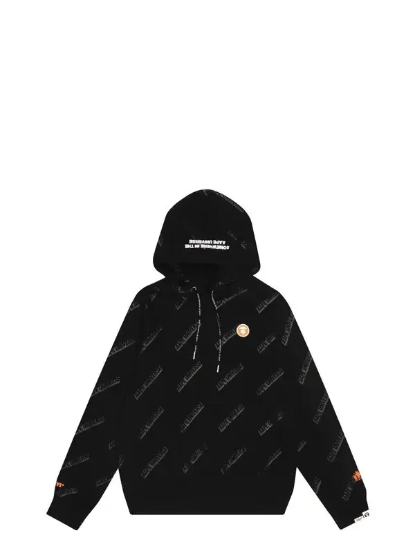 AAPE BY *A BATHING APE All-over Logo Print Hoodie - Black