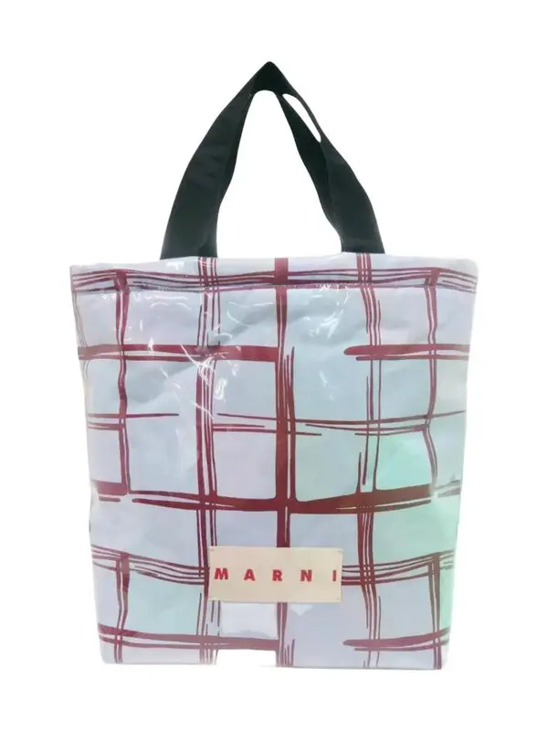 Marni Printed Polyester Padded Tote Bag - Blue