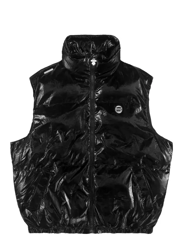 AAPE BY *A BATHING APE Moonface Glossy Puffer Gilet - Black