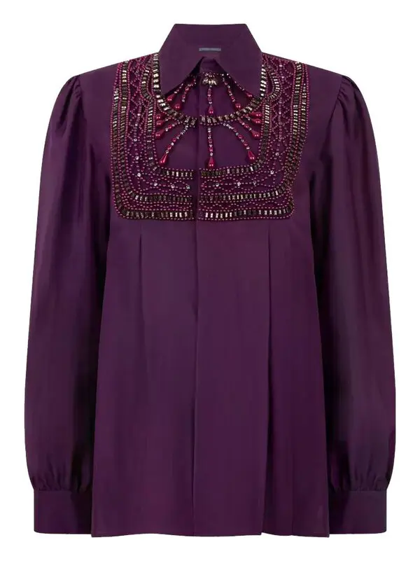 Alberta Ferretti Bead-embellished Shirt - Purple