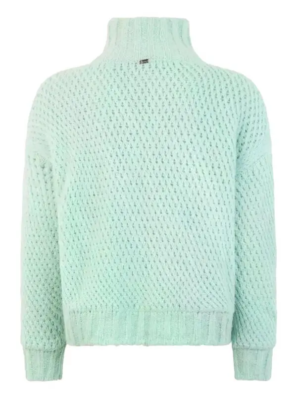 Herno Wool Waffle Knit Zip-up Cardigan - Green