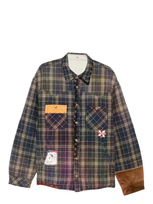 KHOKI Patchwork Check Jacket - Blue