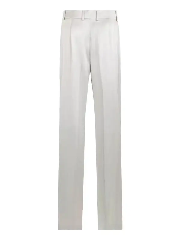 Alberta Ferretti High-waisted Tailored Silk Trousers - Neutrals