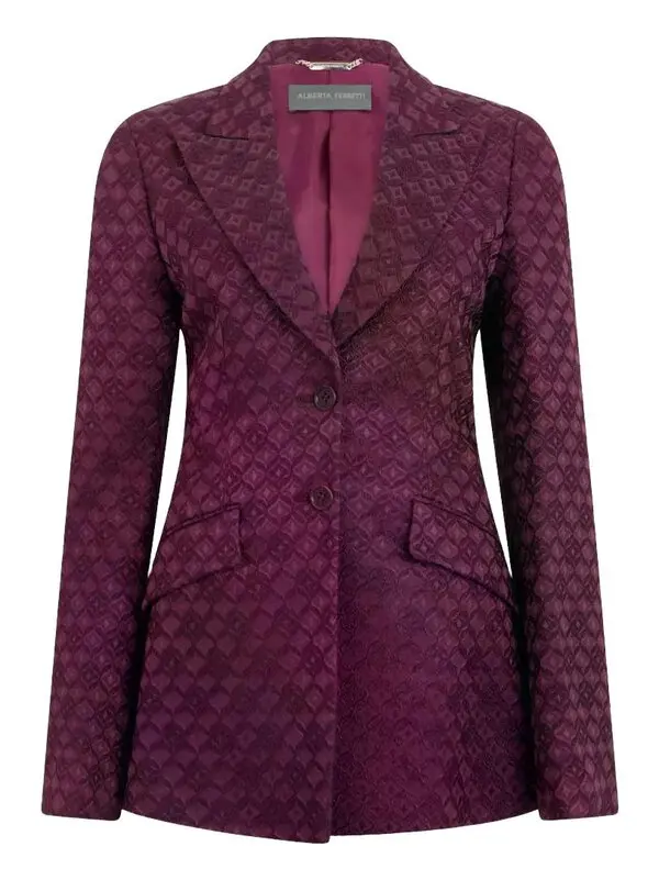 Alberta Ferretti Jacquard Fitted Jacket - Purple