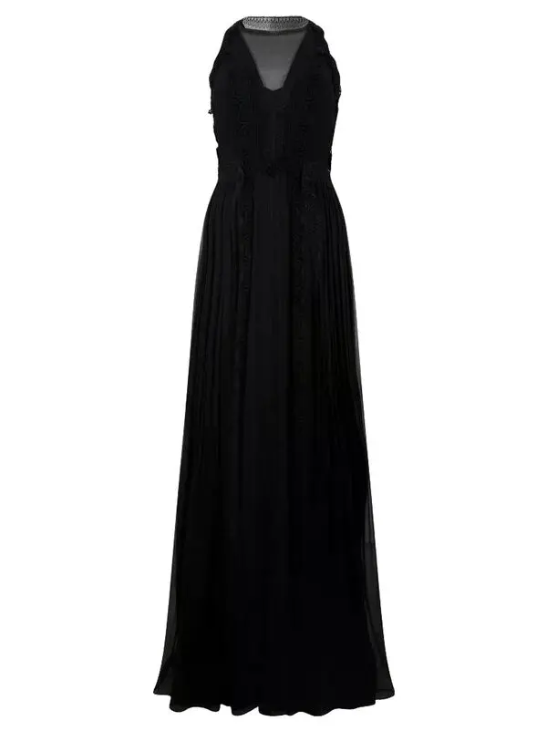 Alberta Ferretti Pleated Maxi Dress - Black