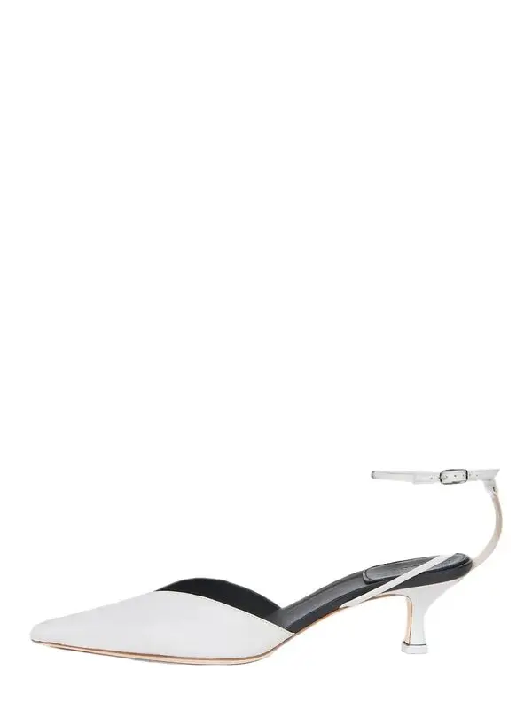 A.W.A.K.E. Mode Dina Buckled Ankle-strap Mules - White