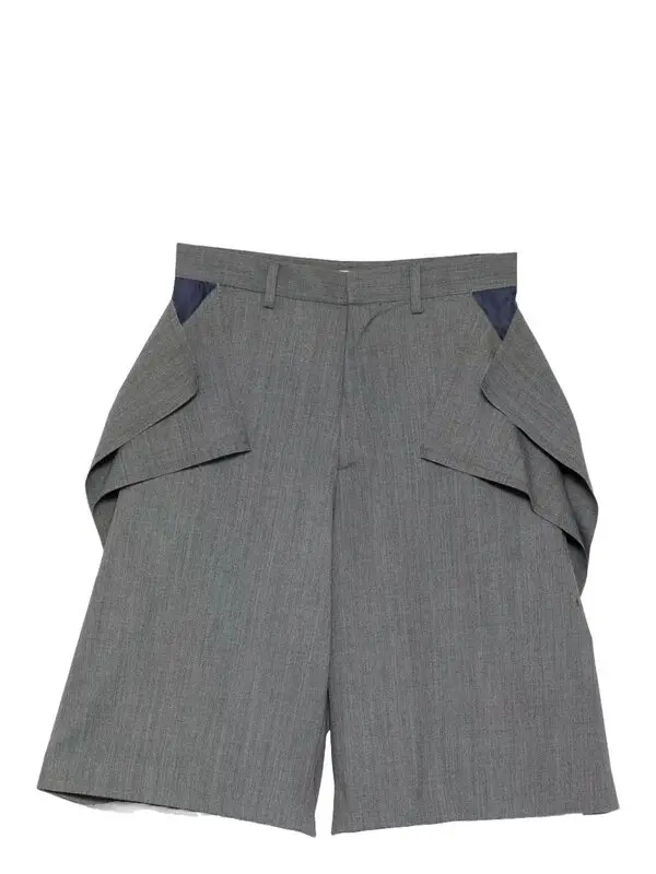 Undercover Layered Wool Shorts - Grey