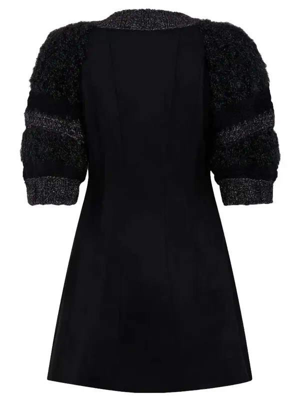 Alberta Ferretti Puff Sleeve Panelled Mini Dress - Black