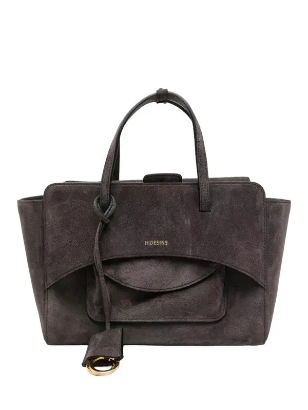 HIDESINS Flap M Suede Logo-stamp Tote Bag - Brown