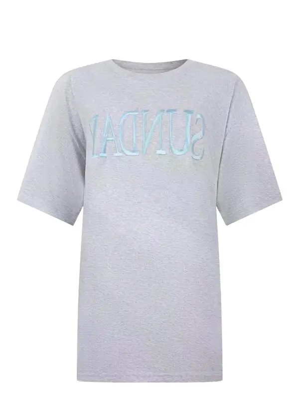 Alberta Ferretti Satin-embroidered T-shirt - Grey