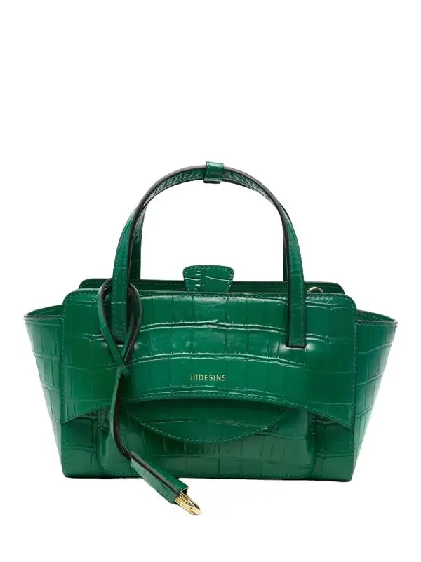HIDESINS Flap S Cocco Croc-effect Leather Tote Bag - Green