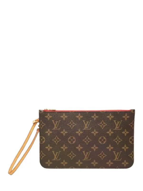 LOUIS VUITTON Monogram Neverfull Mm Pouch - Brown