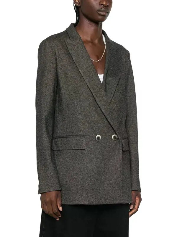 Herno Double-breasted Notched-lapel Blazer - Grey