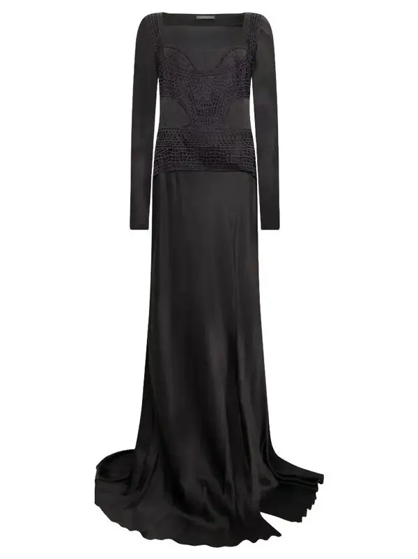 Alberta Ferretti Long-sleeve Gown - Black
