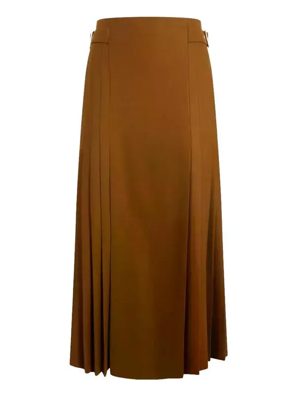 Alberta Ferretti Belted Pleated Maxi Skirt - Brown