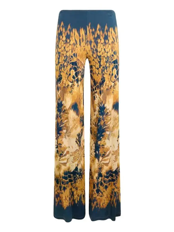 Alberta Ferretti Printed Flared Trousers - Blue