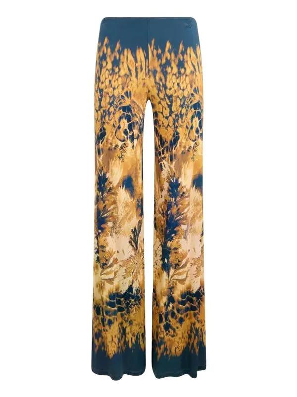 Alberta Ferretti Printed Flared Trousers - Blue