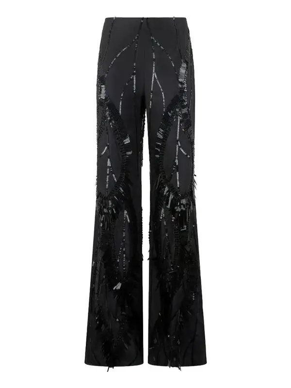 Alberta Ferretti Sequin-embellished Palazzo Pants - Black