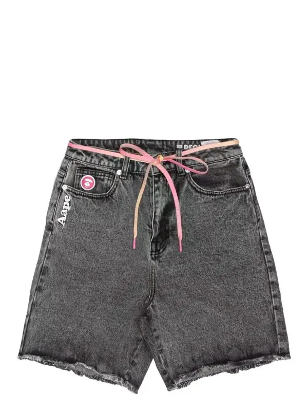 AAPE BY *A BATHING APE Moonface Patch Embroidered Shorts - Blue