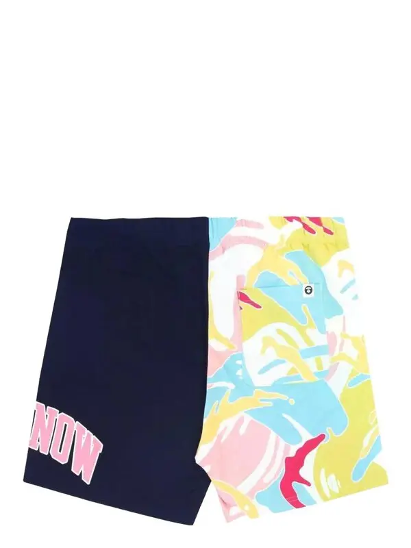 AAPE BY *A BATHING APE Panelled Shorts With Camouflage Print - Blue